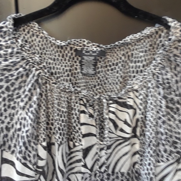 ECI | Tops | Eci Silk Animal Print Peasant Blouse L | Poshmark